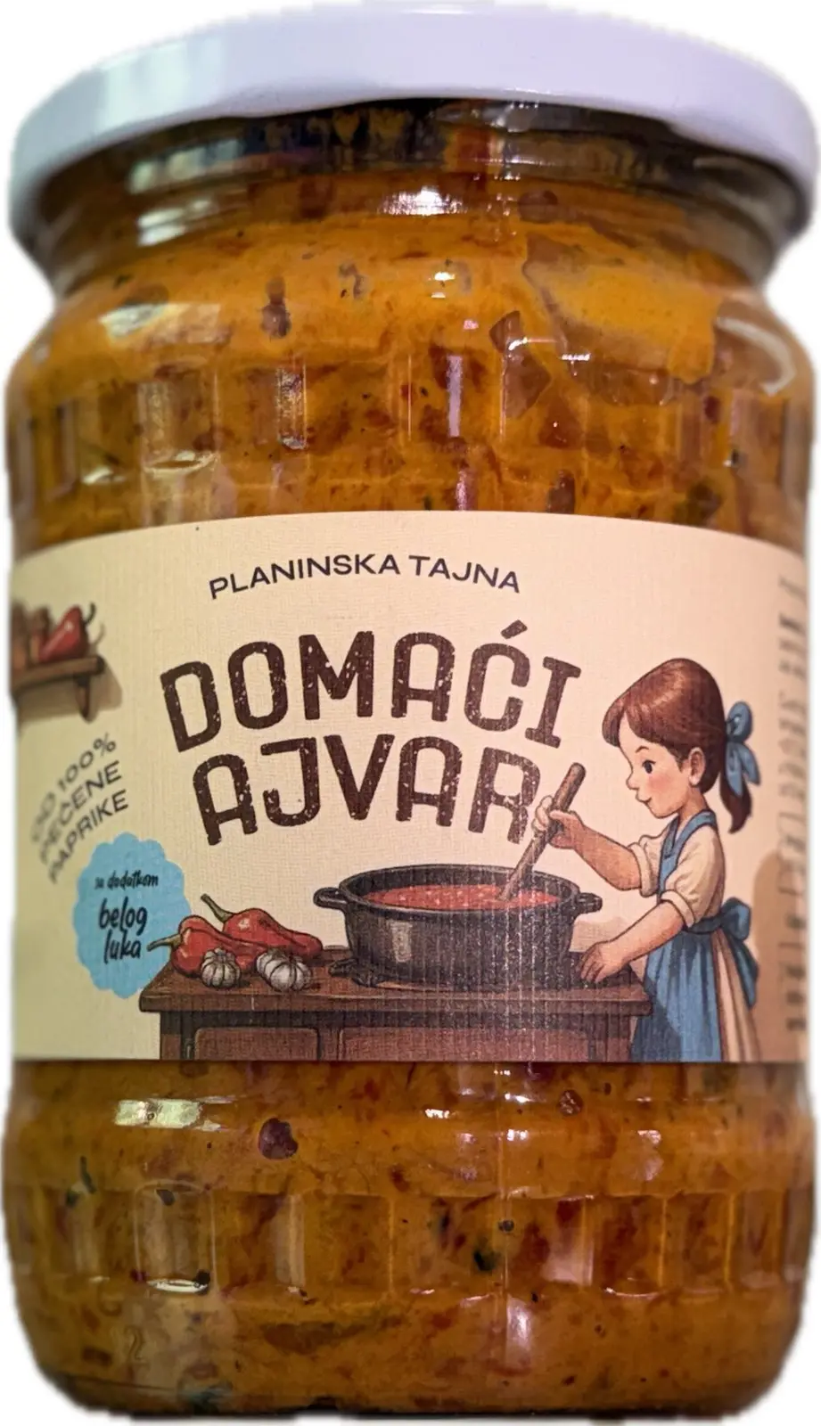 Planinska Tajna Bruski ajvar sa dodatkom belog luka, 580g