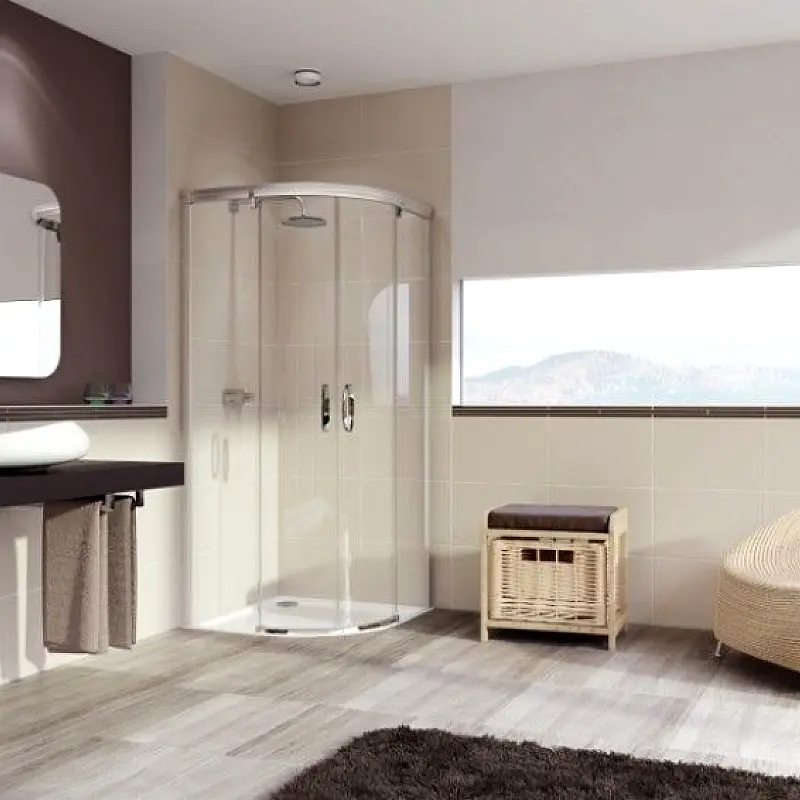TUŠ KABINA AURA 900X900 POLUKRUŽNA ANTIPLAK HUPPE
