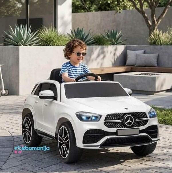 Mercedes GLE 450 na akumulator 12V – Meki točkovi i Kožno sedište – Beli