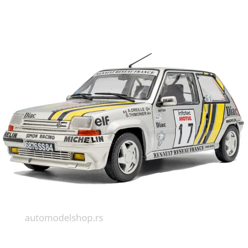 SOLIDO Renault 5 GT Turbo MK2 - Tour de Corse - #17 A.OREILLE - 1989, 1:18