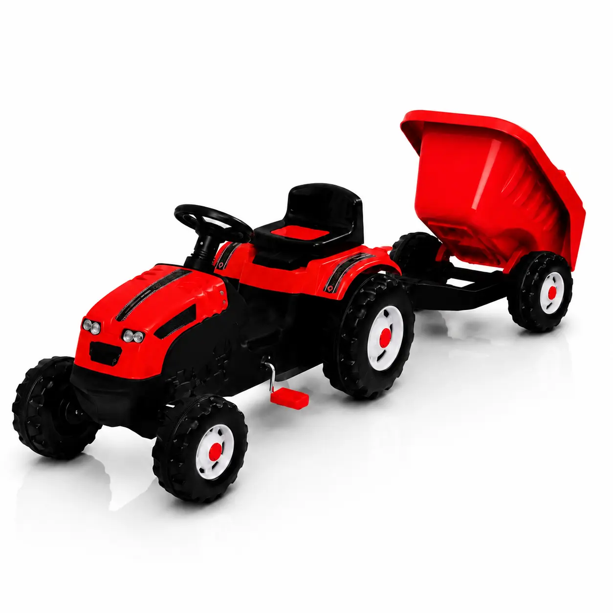 Apex Dzambo Decija Traktor sa prikolicom na pedale 144 cm. Crvena