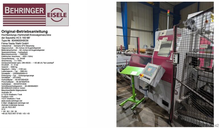 Hladna testera
BEHRINGER EISELE HCS 160 MF