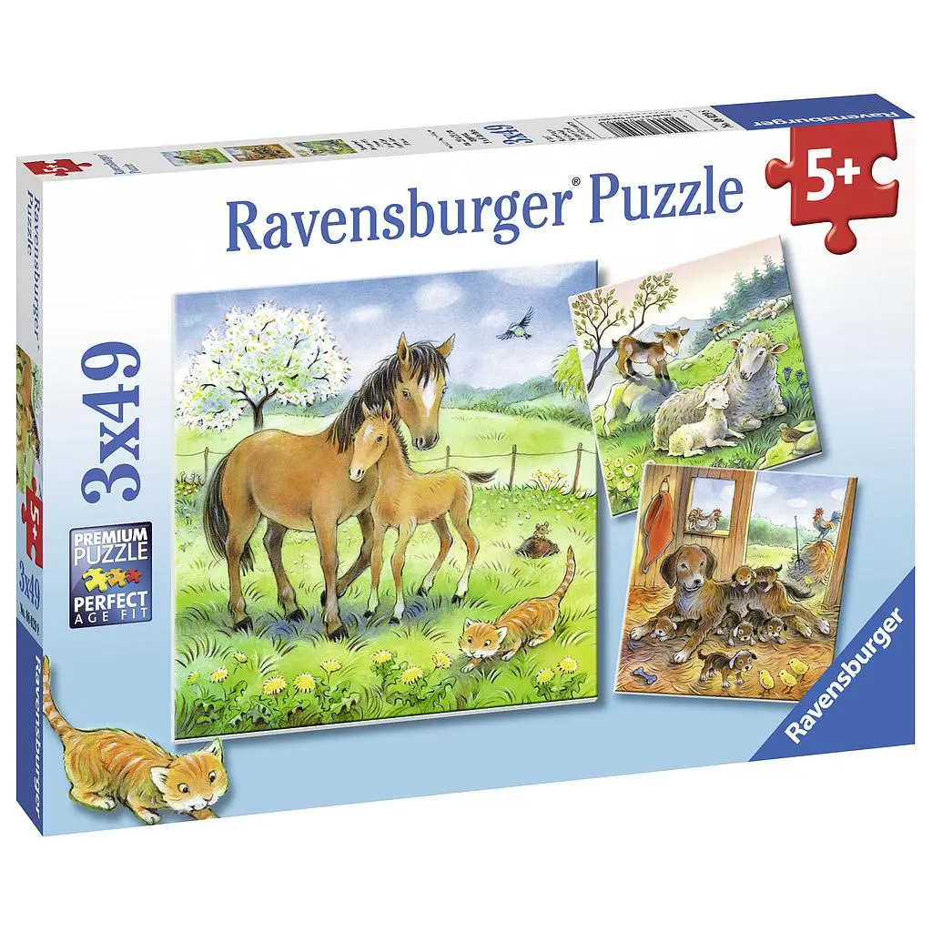 Ravensburger Slagalica Vreme je za maženje, 3x49 delova