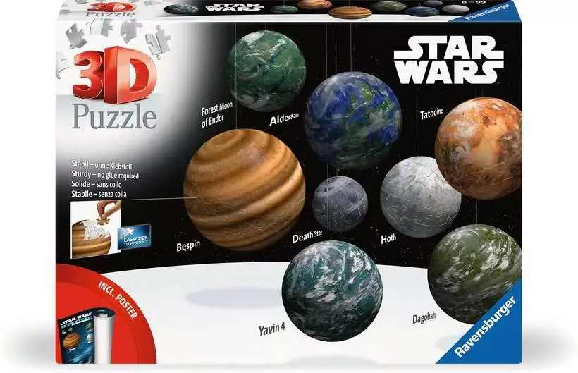 Ravensburger 3D Slagalica Star Wars planete, 531 deo