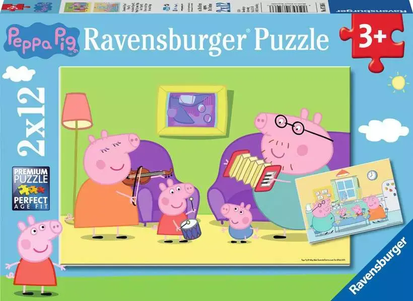 Ravensburger Slagalica Pepa prase u kući, 2x12 delova