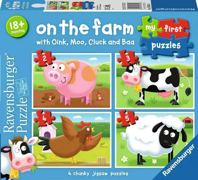 Ravensburger Slagalica Moje prve puzzle On the farm, 2/3/4/5 delova