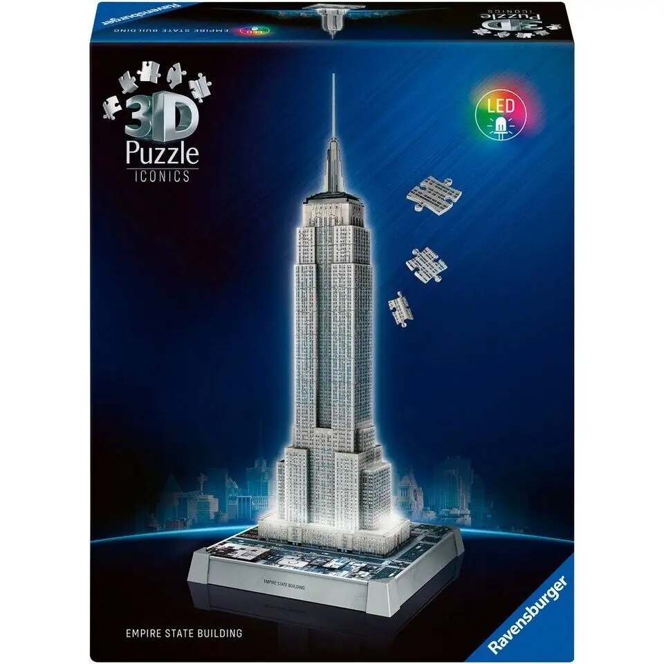Ravensburger 3D slagalica Empaјer Steјt Bilding sa svetlom, 216 delova