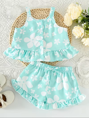 Komplet za devojcice Majica i sorc 9-12m NOVO