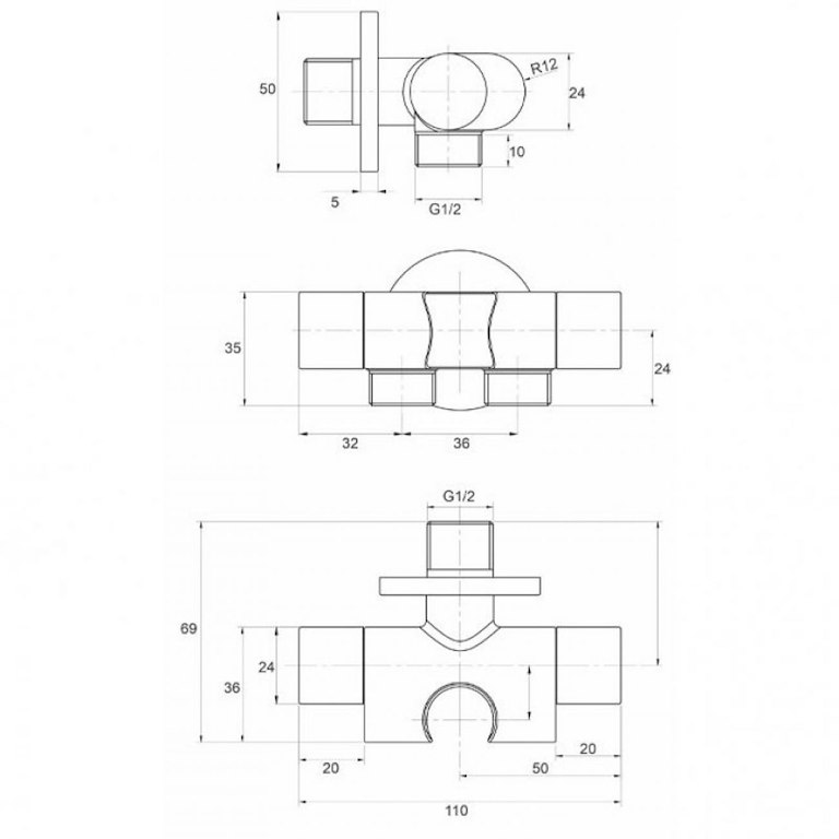 COPEN VENTIL HIGIJENSKI SET HROM