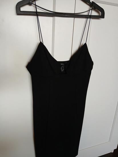 Forever 21 crna slip haljina sa tankim bretelama,L