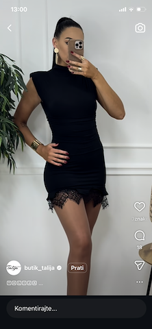 Crna haljina sa cipkom