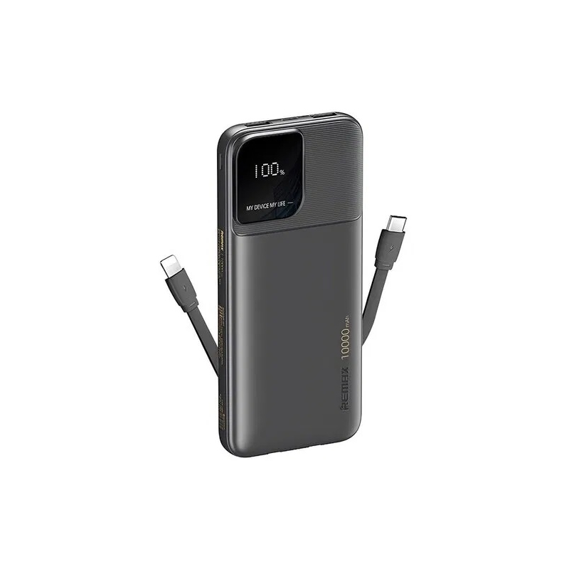 REMAX RPP-657 - 2.4A CABLED FAST CHARGING POWER BANK 10000MAH(BLACK)