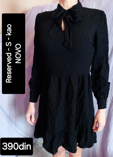 Reserved haljina crna dug rukav S/36 - kao NOVO