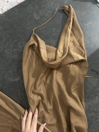 Zara saten bronzana haljina