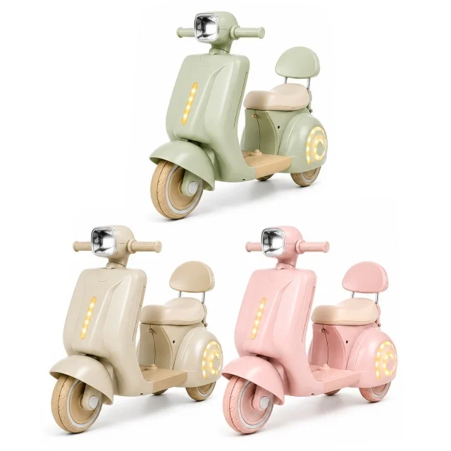 Dečiji motor na akumulator 6 V Retro skuter - pastelno zeleni, bež ili roze 719091