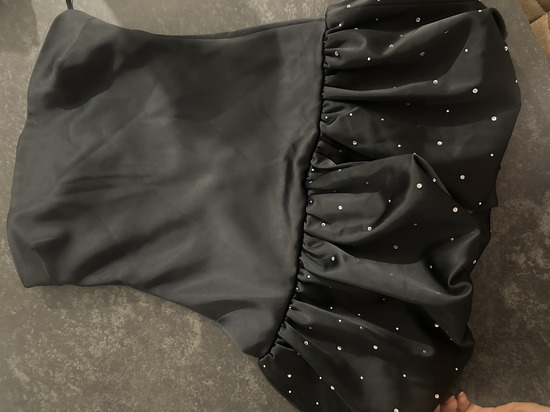 Zara crna saten top haljinica