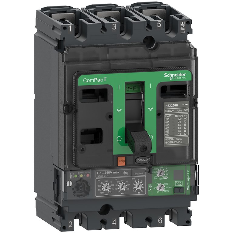 C10B34V040 PREKIDAČ NSX100B 25kA AC 3P3D 40A Vigi 4.2