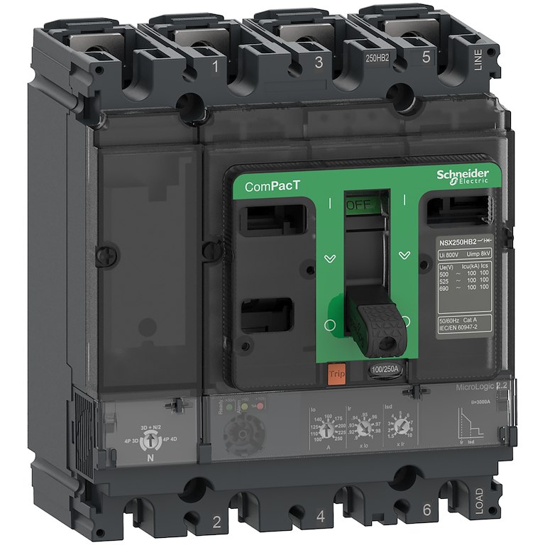 C25B42D160 PREKIDAČ NSX250B 25kA AC 4P 160A MicroLogic 2.2