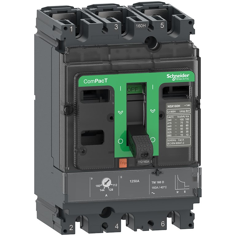 C16N3TM100 PREKIDAČ NSX160N 50kA AC 3P3D 100A TMD