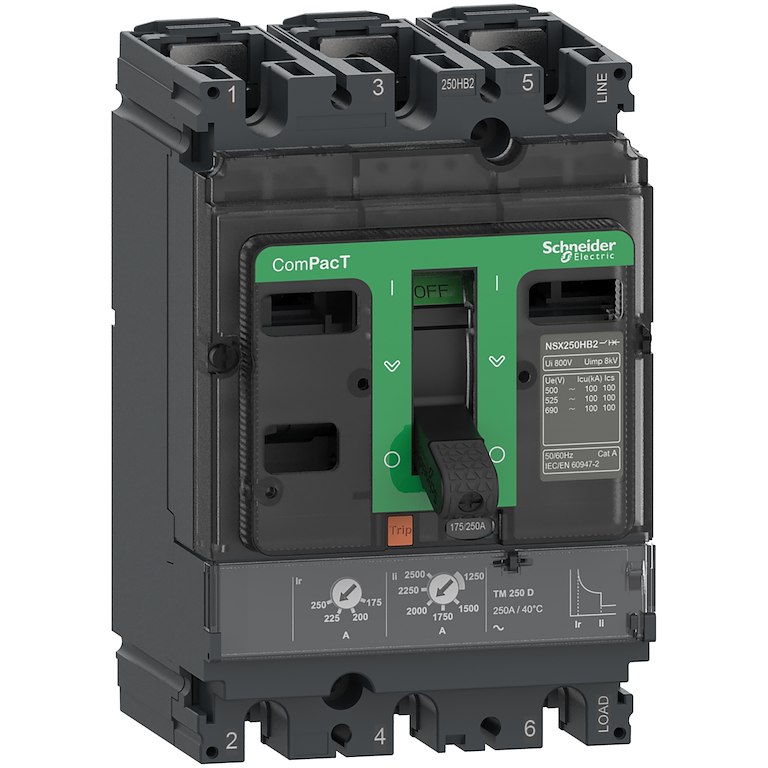 C25N3TM160 PREKIDAČ NSX250N 50kA AC 3P3D 160A TMD