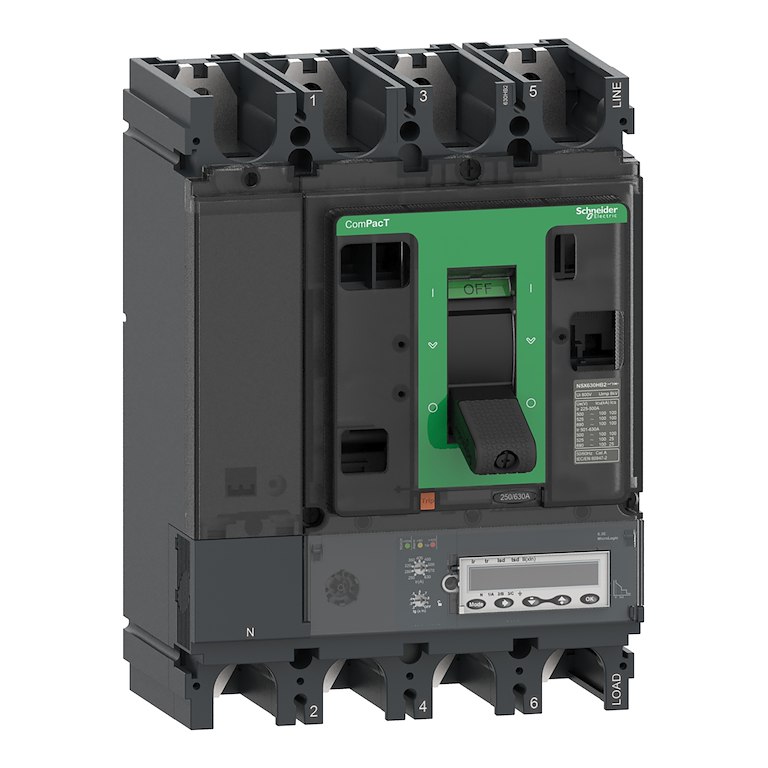 C63V46E630 PREKIDAČ NSX630HB1 75kA AC 4P 630A MicroLogic 6.3E (LSIG zaštita, merač energije)