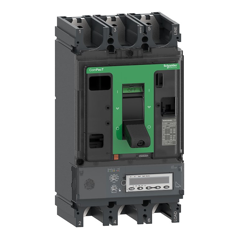 C63W35E630 PREKIDAČ NSX630HB2 100kA AC 3P 630A MicroLogic 5.3E (LSI zaštita, merač energije)