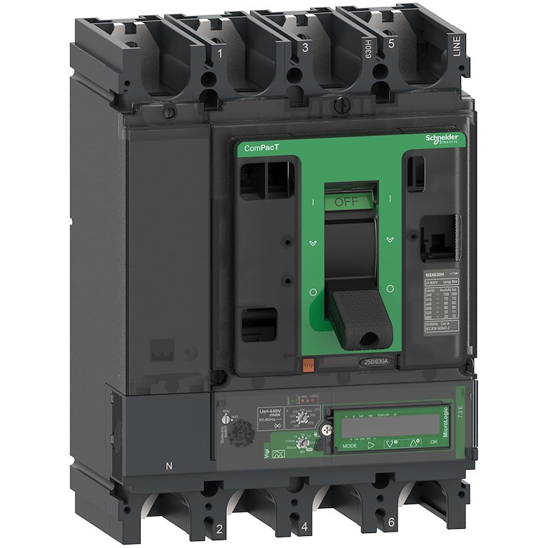 C63N47E570 PREKIDAČ NSX630N 50kA AC 4P4D 570A MicroLogic Vigi 7.3E (LSIR zaštita+upravljanje energi