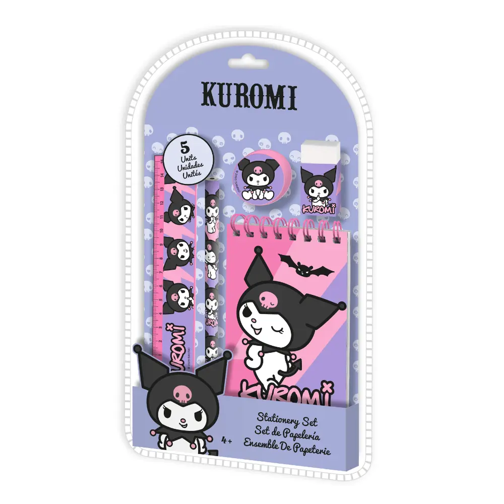Sanrio Set za pisanje Kuromi, 5 elemenata