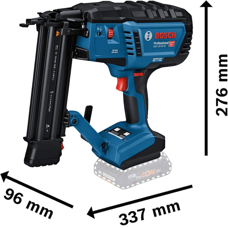 Bosch – Akumulatorski pištolj za eksere GNH 18V-50 M Professional;bez baterije i punjača, L-BOXX 238 – 0601482401