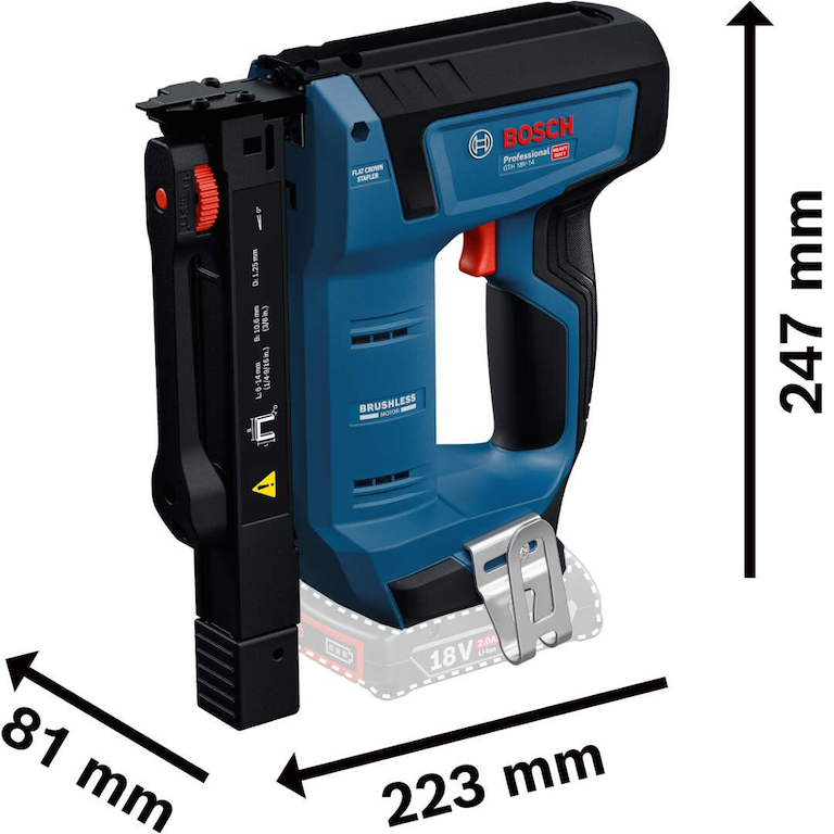 Bosch – Akumulatorski pištolj za eksere GTH 18V-14 Professional;bez baterije i punjača L-BOXX kofer – 0601482801