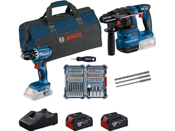 Bosch Aku set alata GSR18V-45+GBH18V+2x4.0+GAL18V40 18V