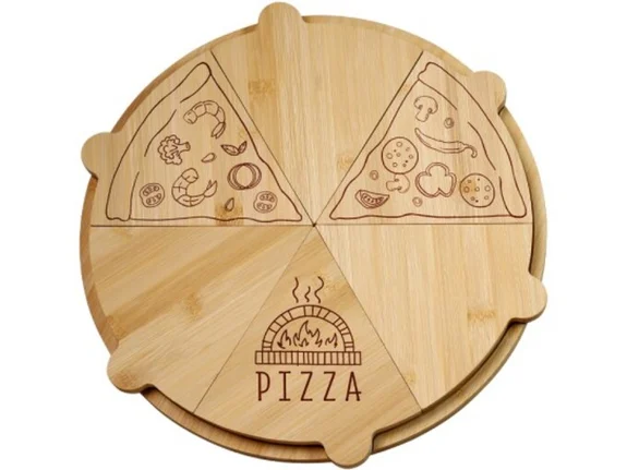 Kesper Daska za pizzu od bambusa sa 6 pojedinačnih kriški KSP58468 36.5cm
