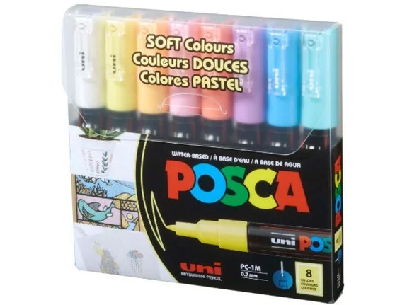 Uni Set pastelne boje Posca PC-1M 8/1