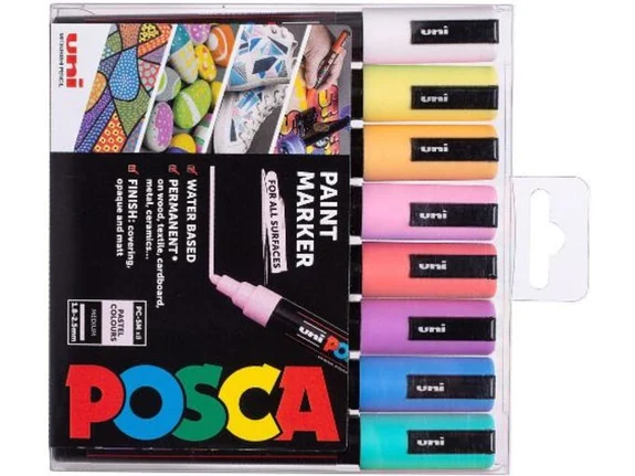 Uni Set pastelne boje Posca PC-5M 8/1