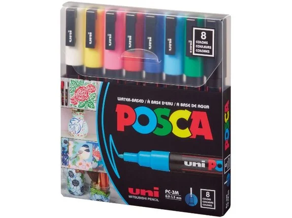 Uni Set osnovne boje Posca PC-3M 8/1