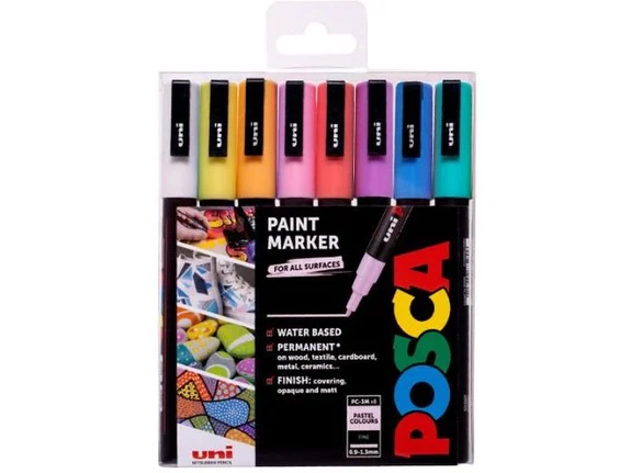 Uni Set pastelne boje Posca PC-3M 8/1