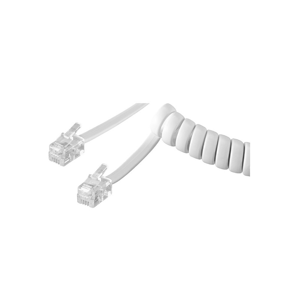 Telefonski kabel spiralni 2m Beli