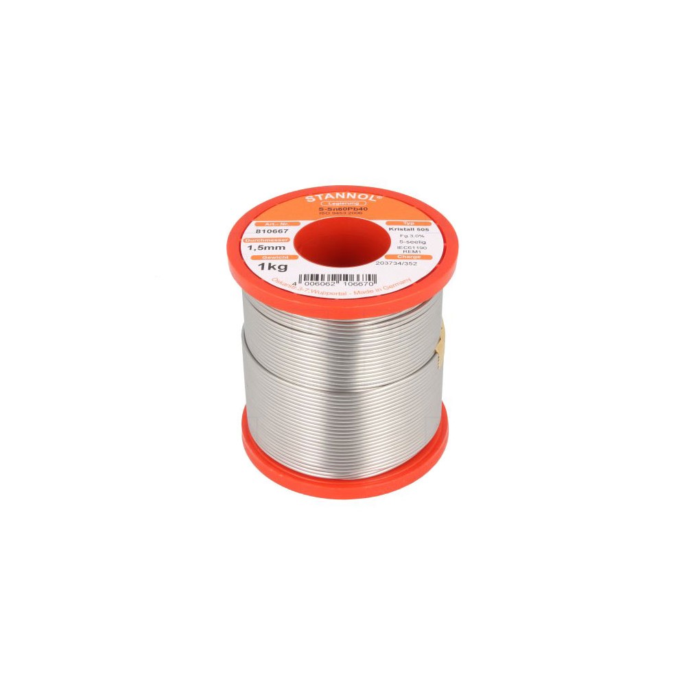 Tinol 1.5mm 1kg. STANOL Sn60 Pb40