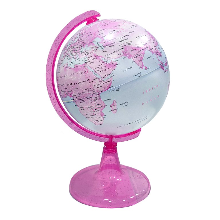 Globus politički pink ø 15 cm na engleskom jeziku