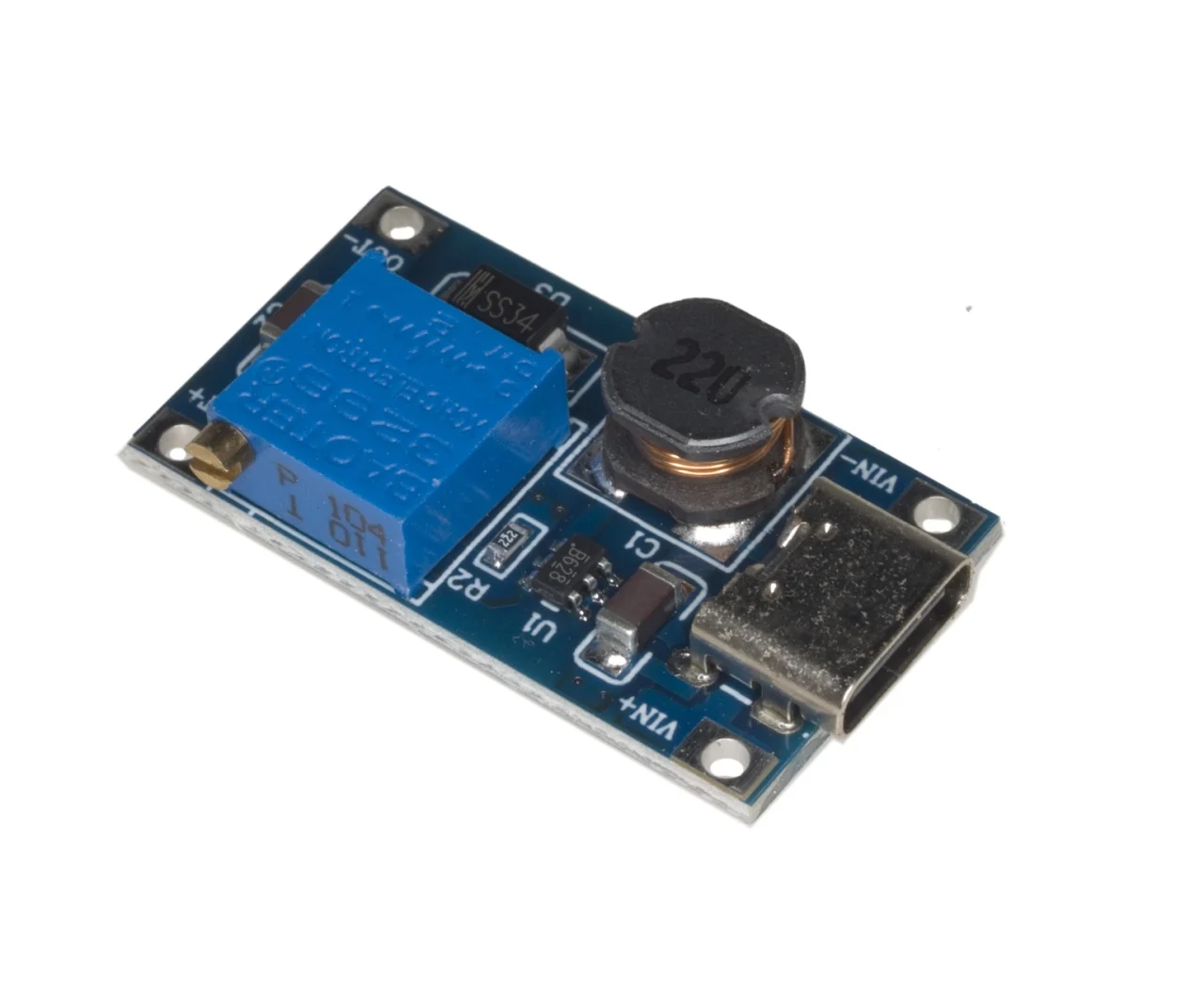 MT3608 DC-DC Step-Up Pretvarač Napona sa USB-C 2A (5V-28V) - Podesivi Boost Modul