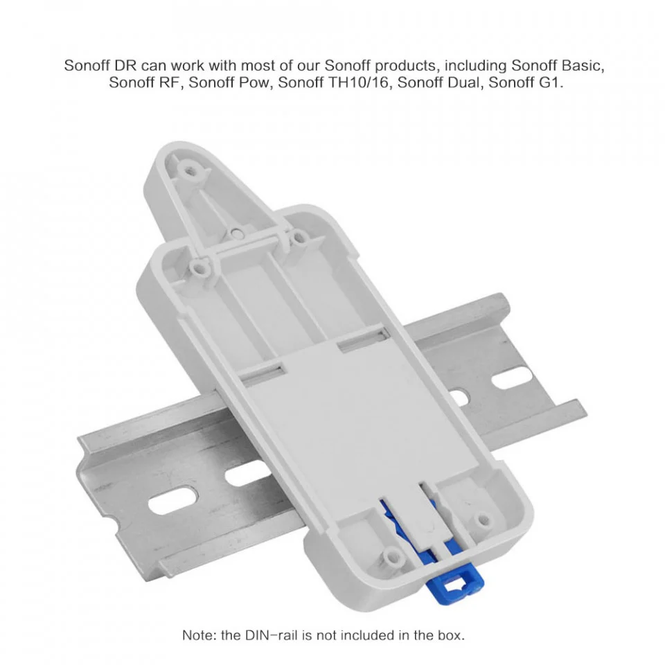 SONOFF DR Nosač za DIN Šinu – Adapter za Pametne Prekidače (Basic/RF/Pow/TH16)