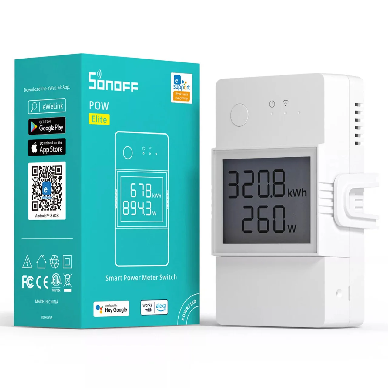 SONOFF POW Elite POWR320D Pametni Wi-Fi Prekidač sa Merenjem Potrošnje (20A / 4400W)