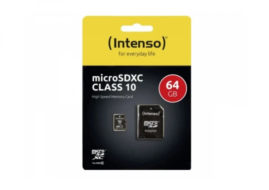 Micro SDXC Intenso 64GB Class10 3413490 + adapter