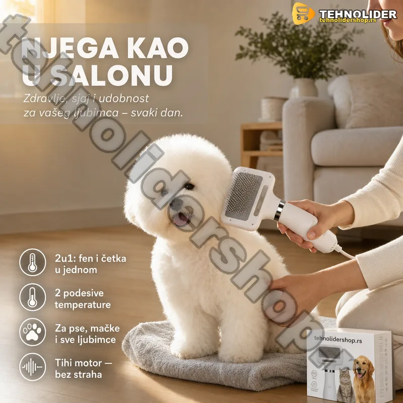 Fen + Cetka za pse i kucne ljubimce 2u1
