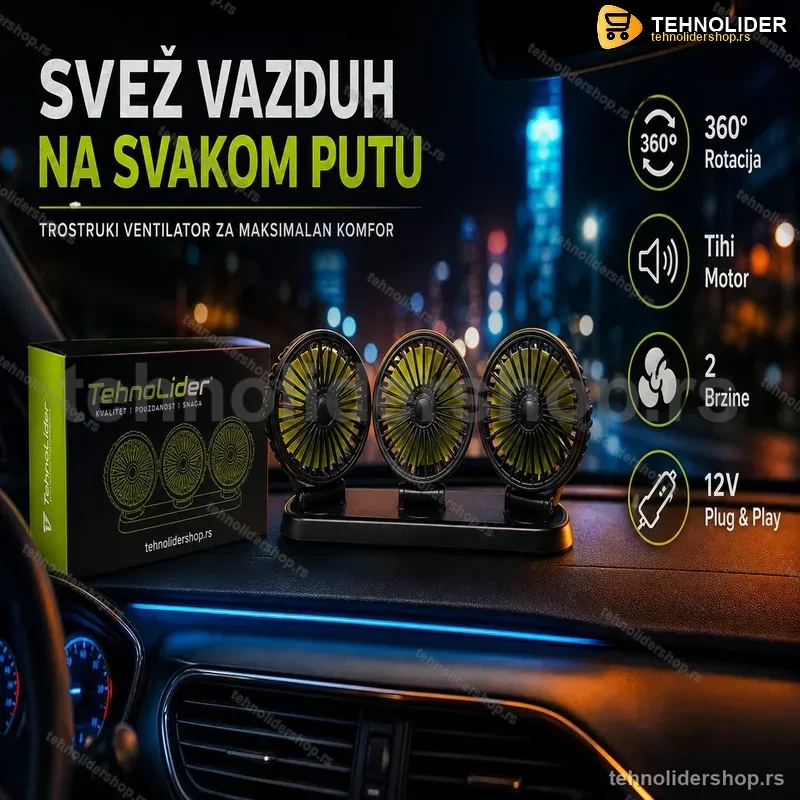 Ventilator za auto trostruki