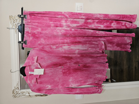 Plisirani komplet, pink boja