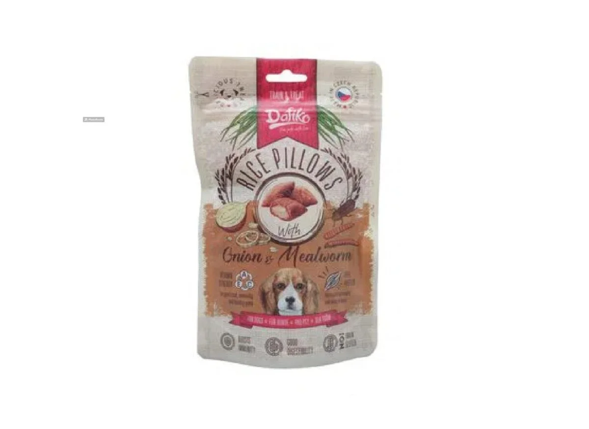 Dafiko Pillows Onion & Mealworm Poslastica za pse, 80g