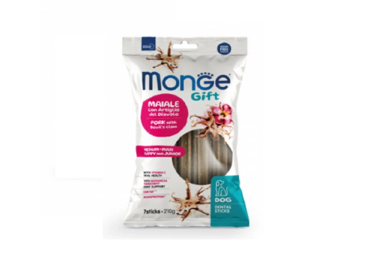 Monge Gift Puppy Junior Medium Maxi Pork & Devil’s claw 210g
