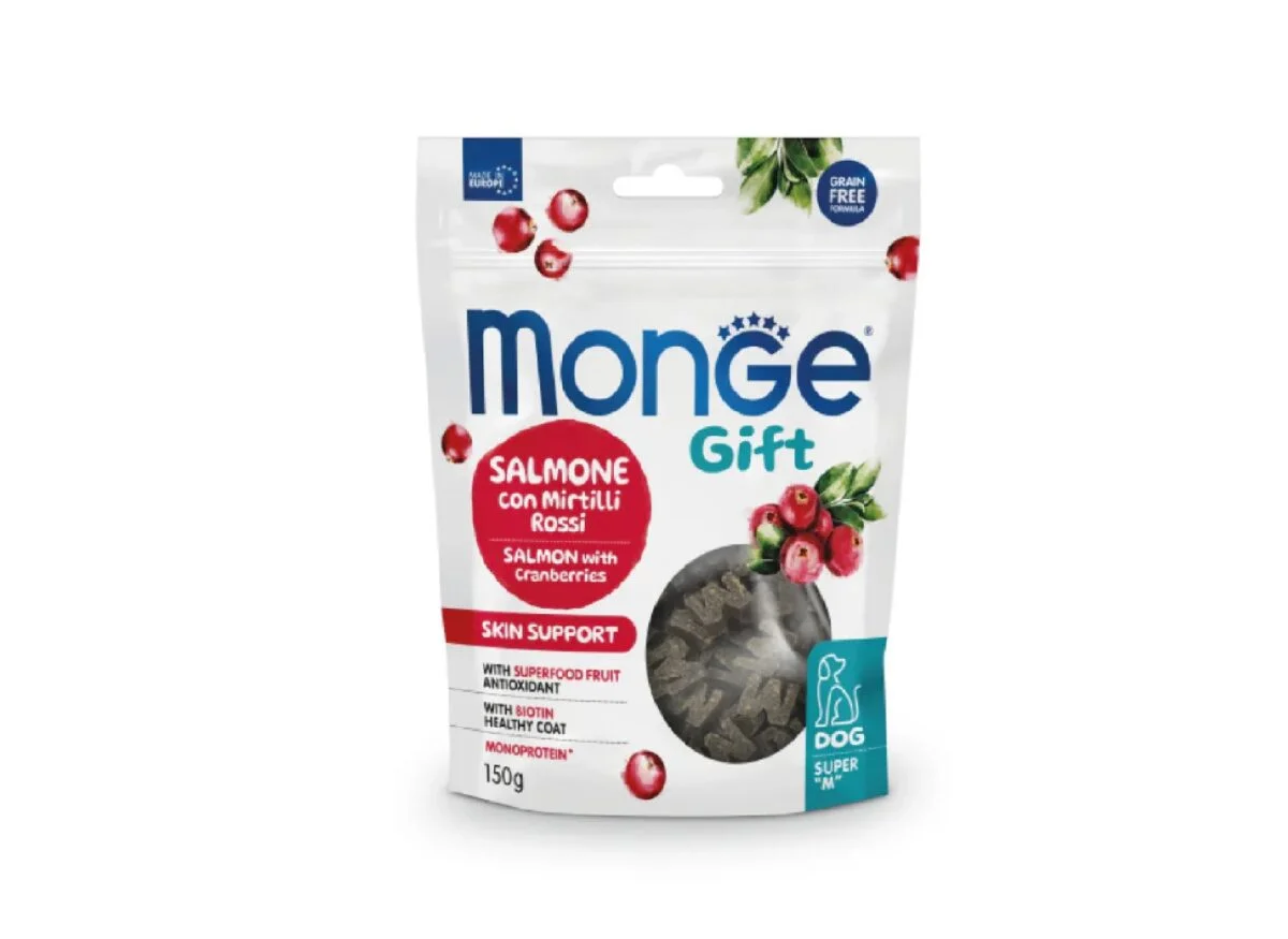 Monge poslastice za pse Losos & Brusnica 150G (Salmon & Cranberries Skin Support)
