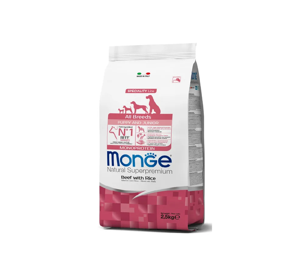 MONGE Hrana za sve rase pasa Monoprotein, Govedina i pirinač 2,5kg